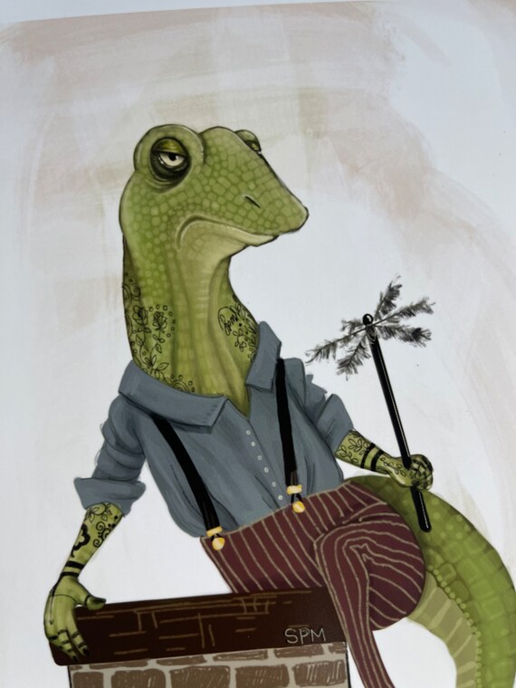Bill the Lizard Print With Deck of Cards Included - Etsy