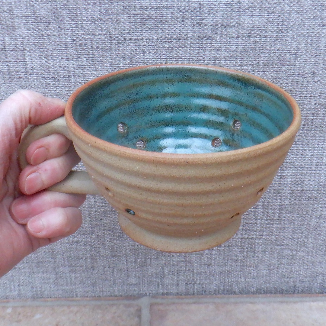 Berry Bowl Cup or Colander Drainer Hand Thrown in Stoneware Handmade ...