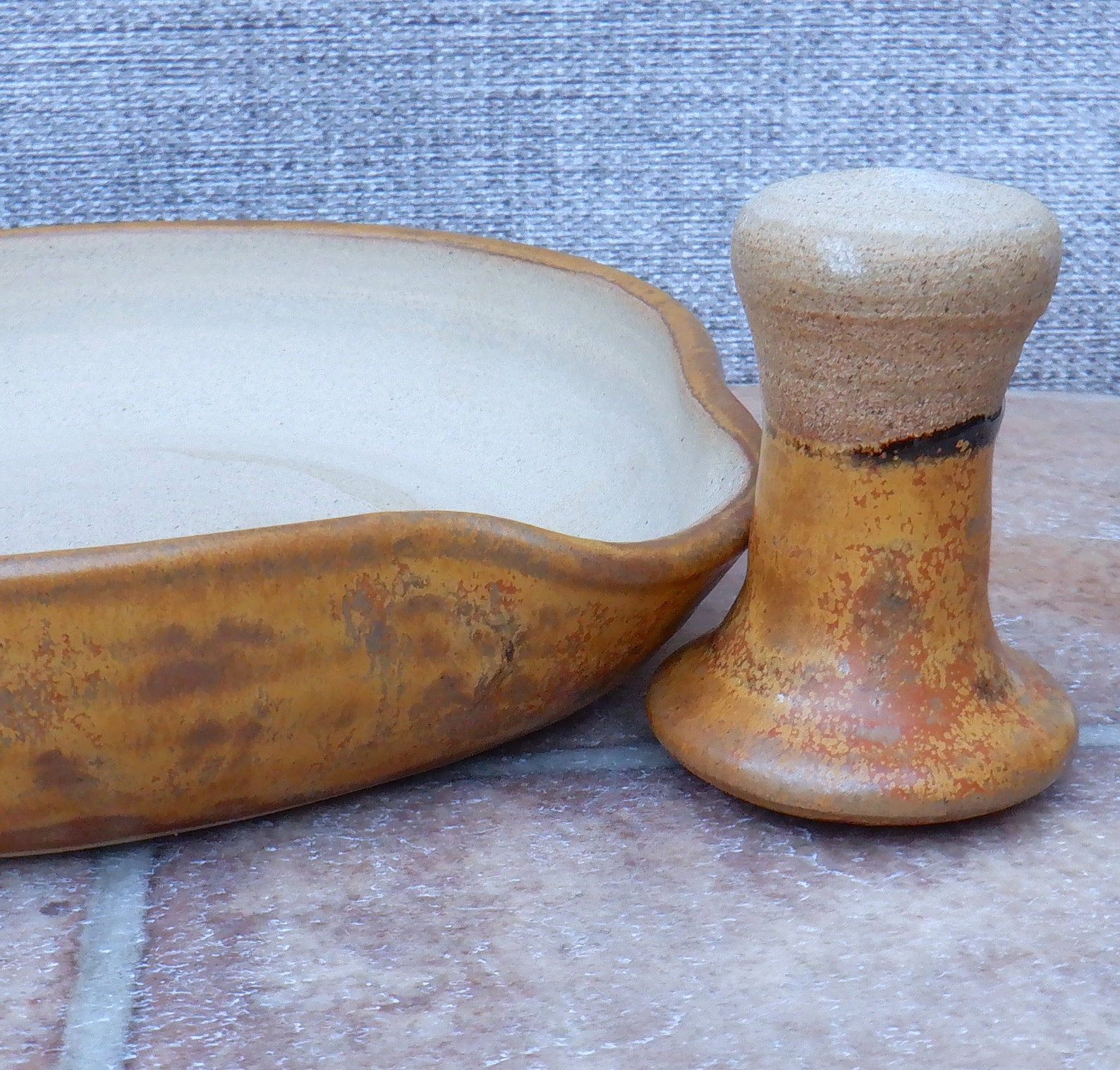 Pestle and Mortar Spice and Herb Grinder Stoneware Hand - Etsy