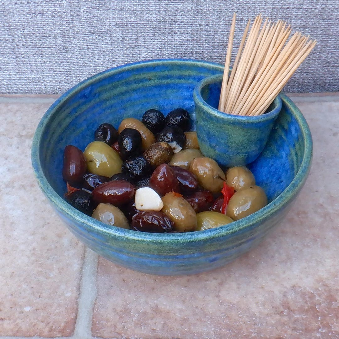 Olive Serving Dish Hors D'oeuvres Bowl Hand Thrown Stoneware Pottery ...