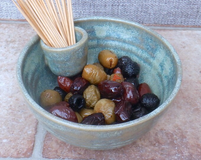 Olive Serving Dish Hors D'oeuvres Bowl Hand Thrown Stoneware Pottery ...