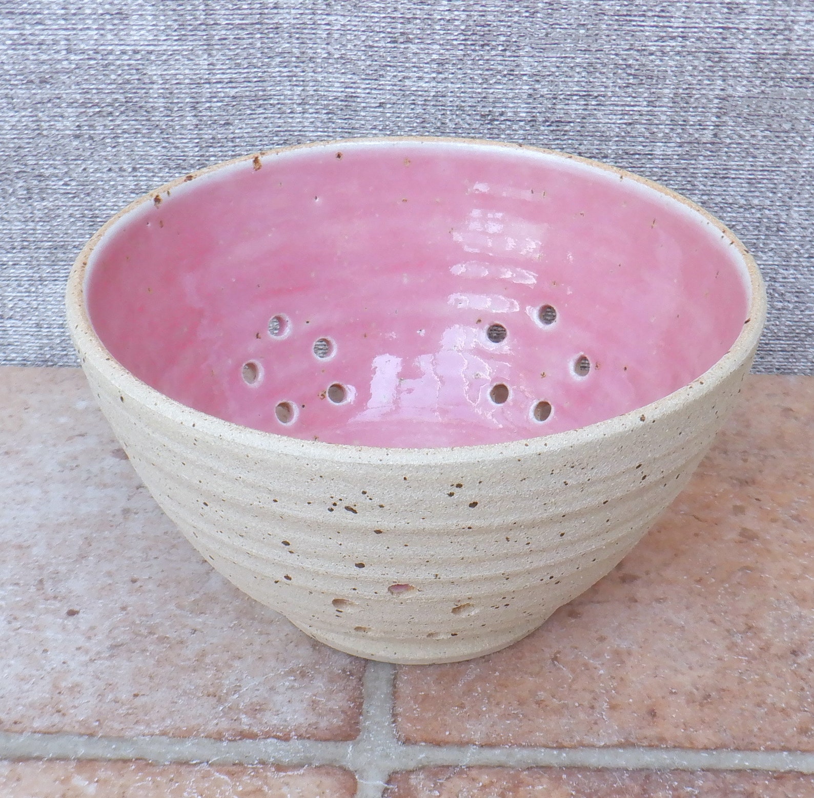 Berry Bowl or Colander Wheel Thrown Stoneware Pottery Ceramic | Etsy