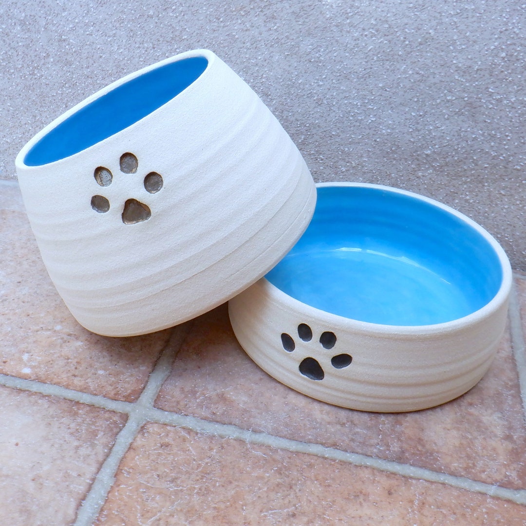 Spaniel Water and Food Large Custom Dog Bowls Pair Long Eared Ears ...
