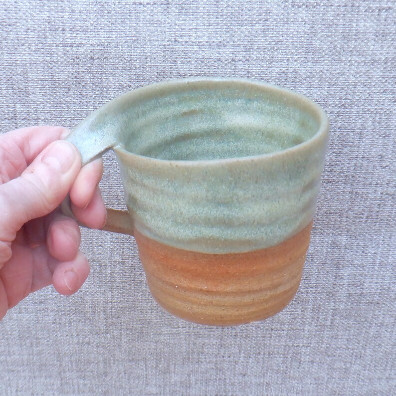 Left Handed Coffee Mug Tea Cup Wheelthrown in Stoneware Hand Thrown ...