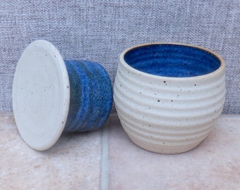 French Butter Dish Crock Keeper Beurrier Hand Thrown Stoneware Pottery ...