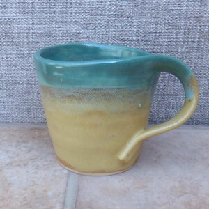 Left Handed Coffee Mug Tea Cup in Stoneware Hand Thrown Ceramic Pottery ...