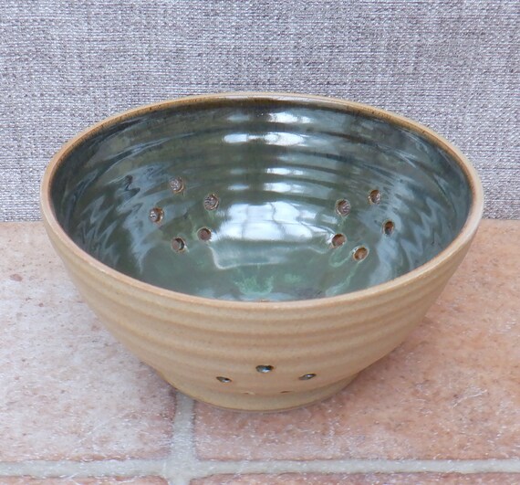 Berry Bowl or Colander Hand Thrown Stoneware Ceramic Pottery - Etsy UK