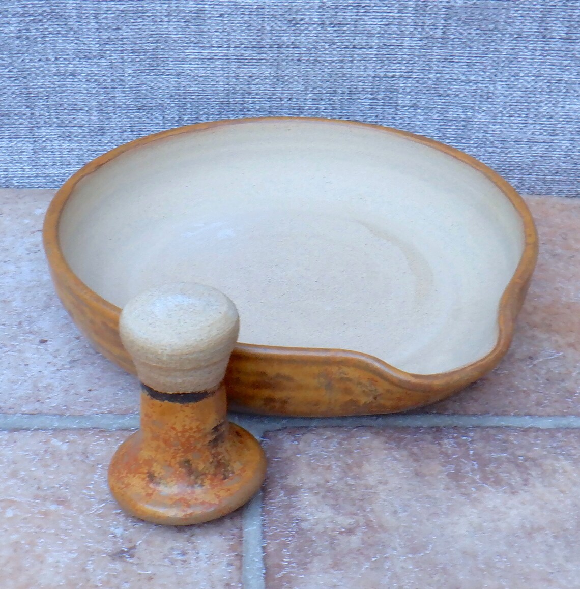 Pestle and Mortar Spice and Herb Grinder Stoneware Hand - Etsy