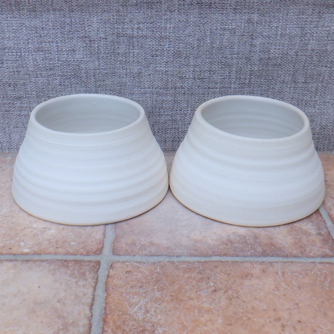 Pair of Large Spaniel Dog Custom Food and Water Bowls Long Eared Ears ...