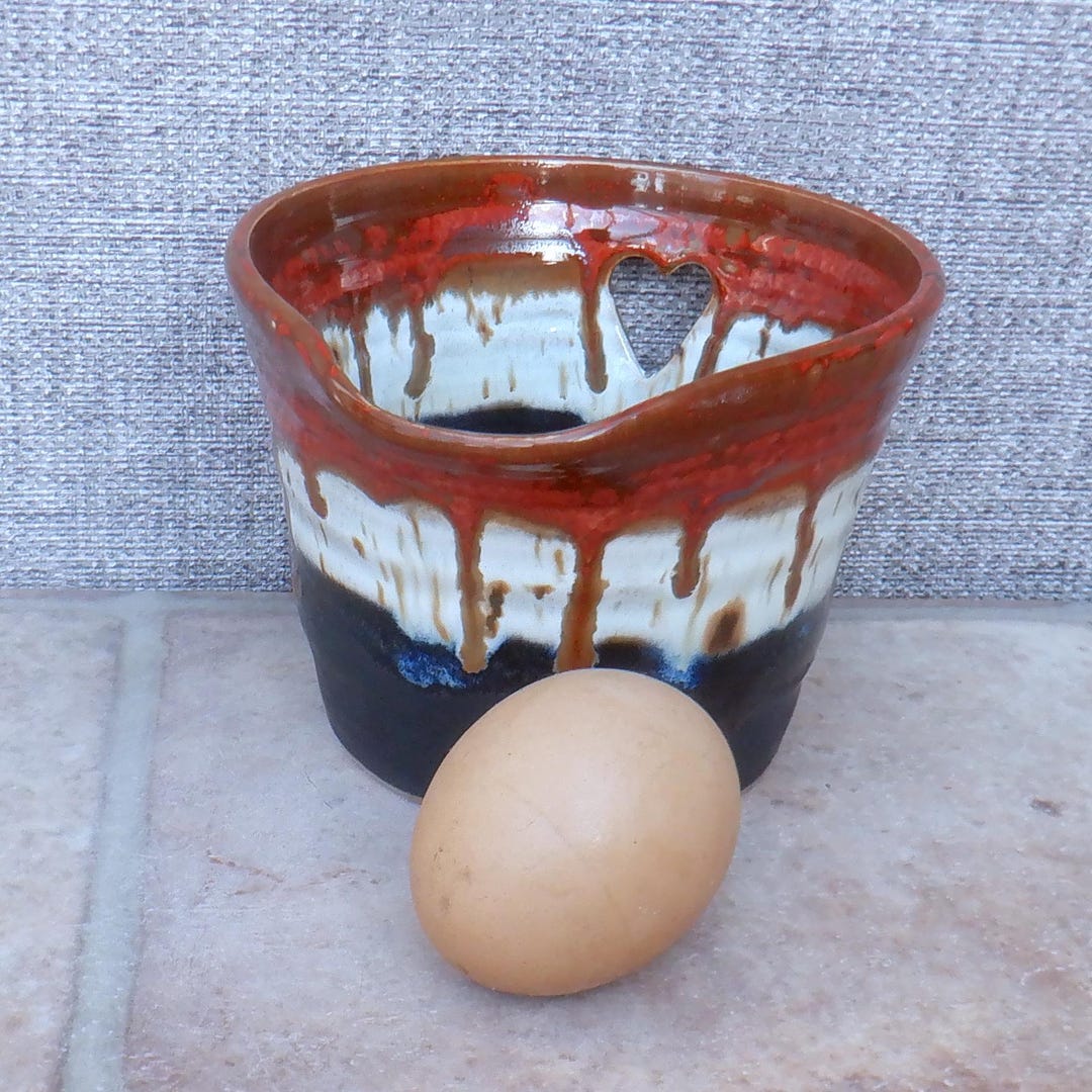 Egg Separator Bowl Wheel Thrown Stoneware Heart Handmade Ceramic ...