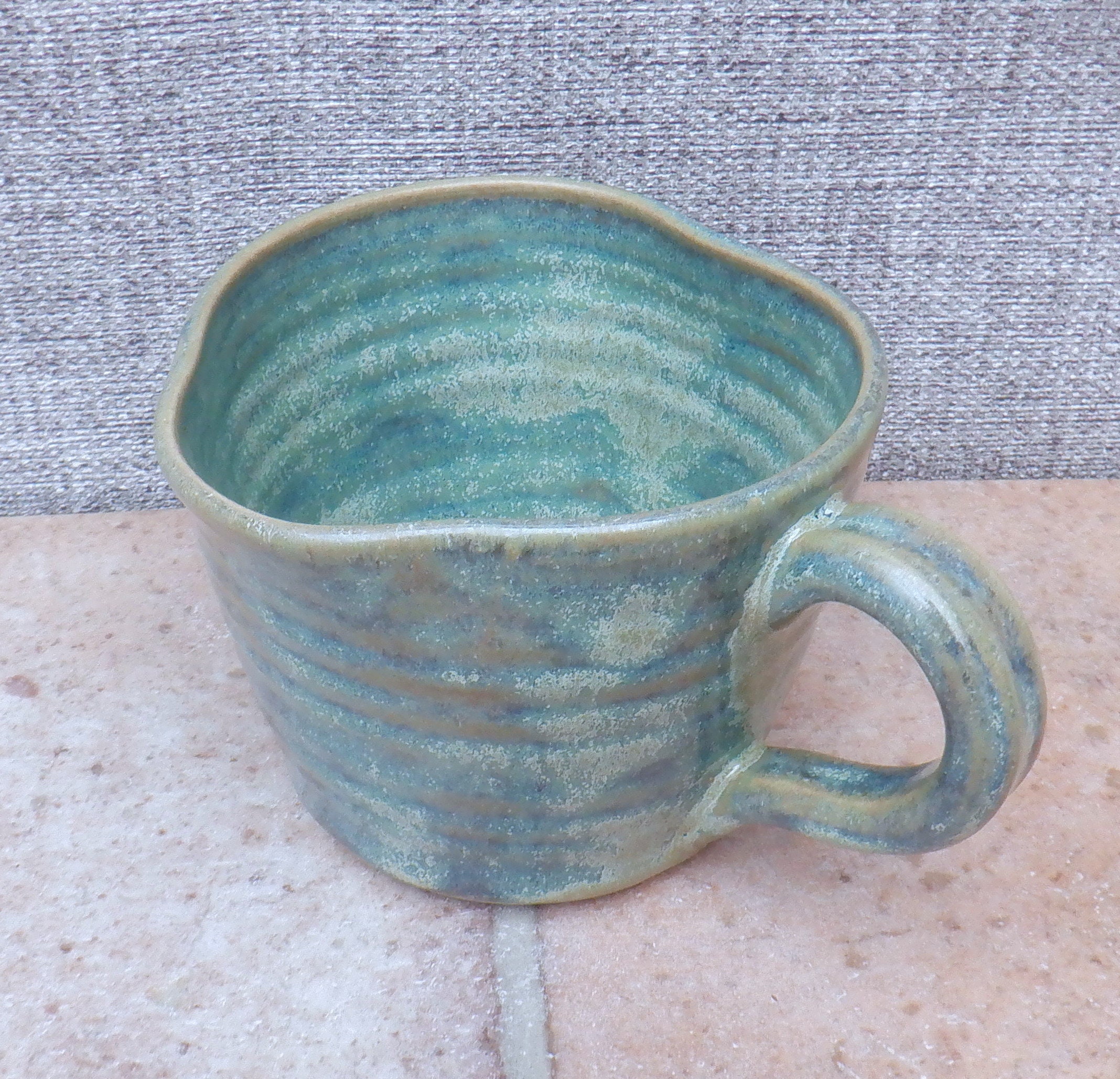 Coffee Mug Tea Cup Heart Shape Rim Handthrown in Stoneware | Etsy