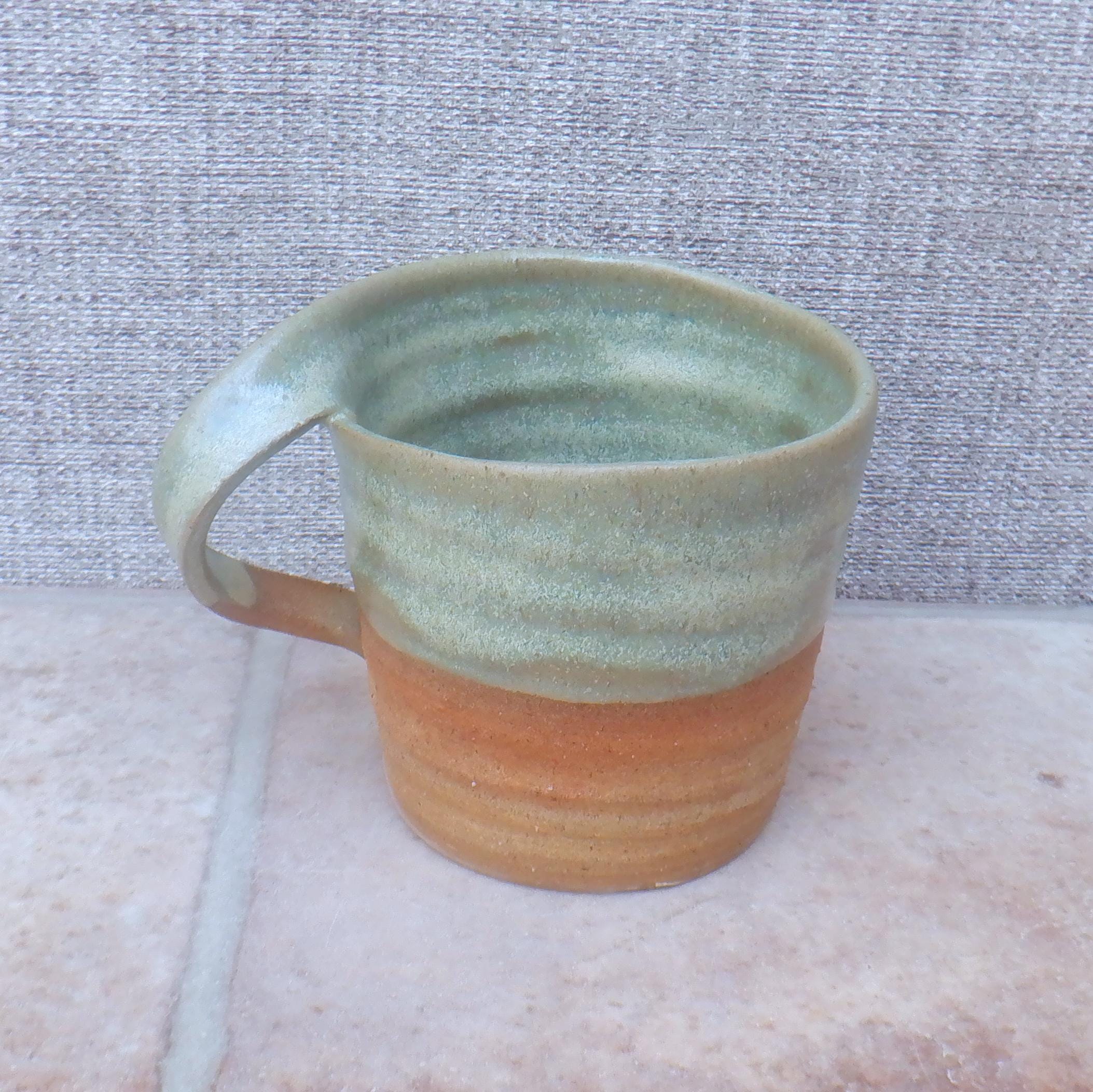 Left Handed Coffee Mug Tea Cup Wheelthrown in Stoneware Hand Thrown ...