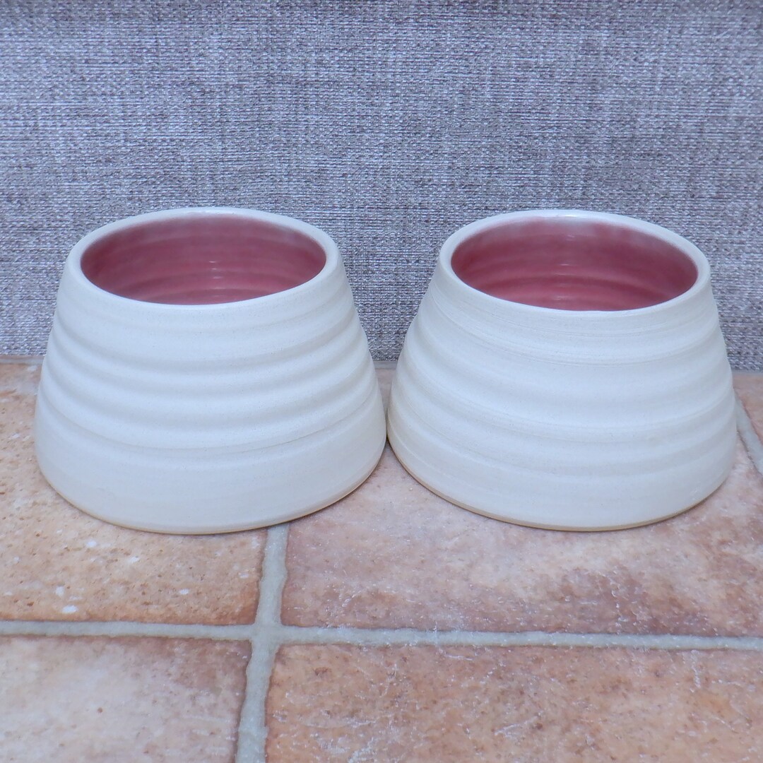 Small Pair Custom Spaniel Water and Food Dog Bowls Long Eared Ears ...