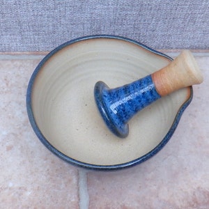 Pestle and Mortar Spice and Herb Grinder Stoneware Hand Thrown Pottery Ceramic Handmade ...