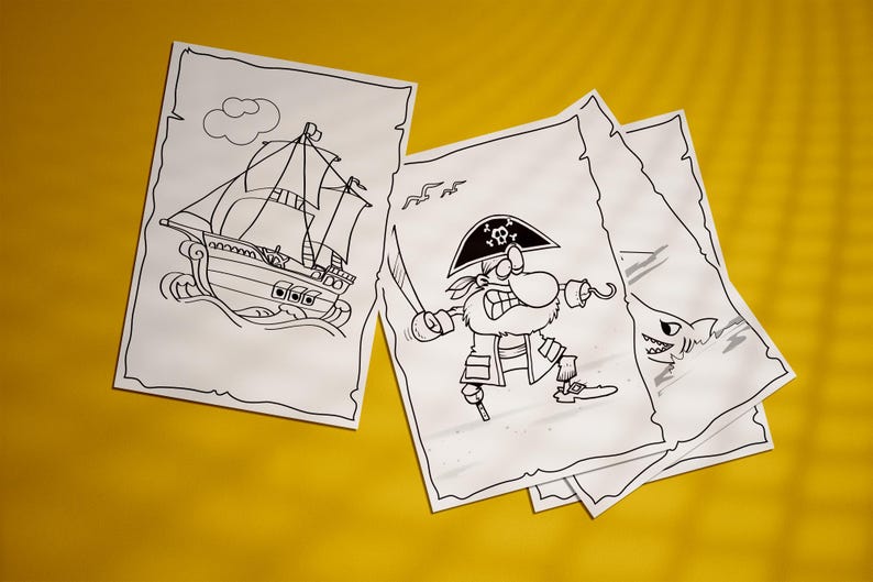 Printable Pirates Colouring Pages for Kids, 12 Colouring Sheets ...
