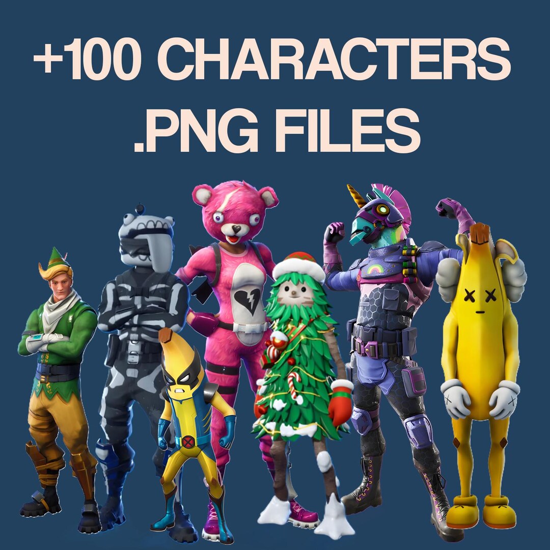 Game Characters 100 Bundle, Fort Night, PNG Files, Clear Background ...