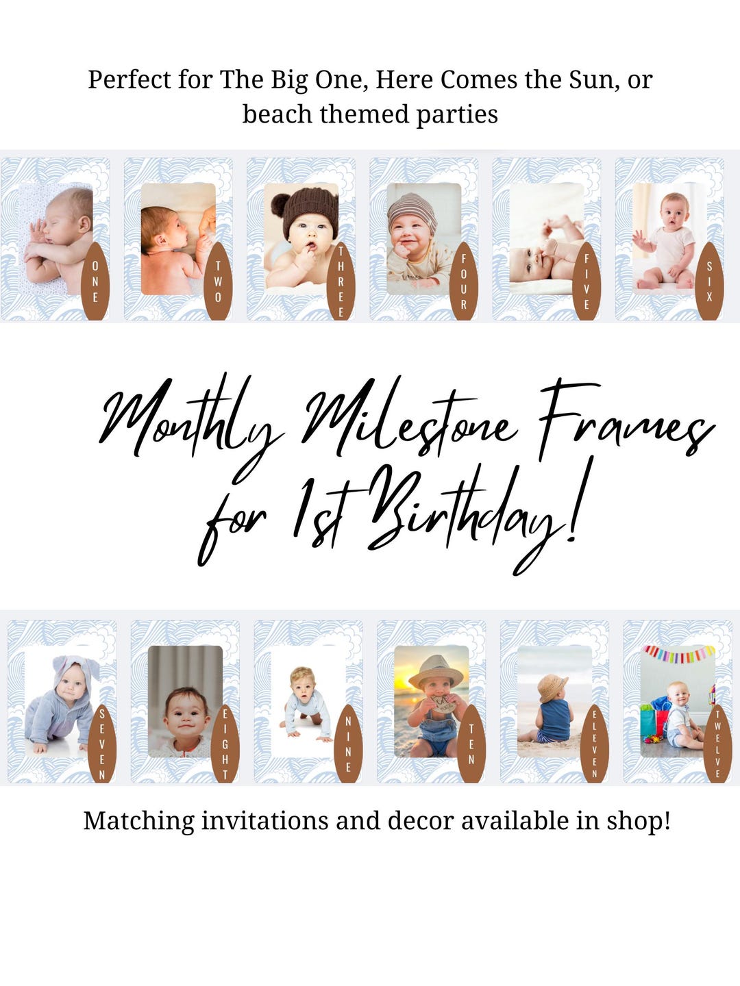 Monthly Milestone Frames for 1st Birthday - Etsy