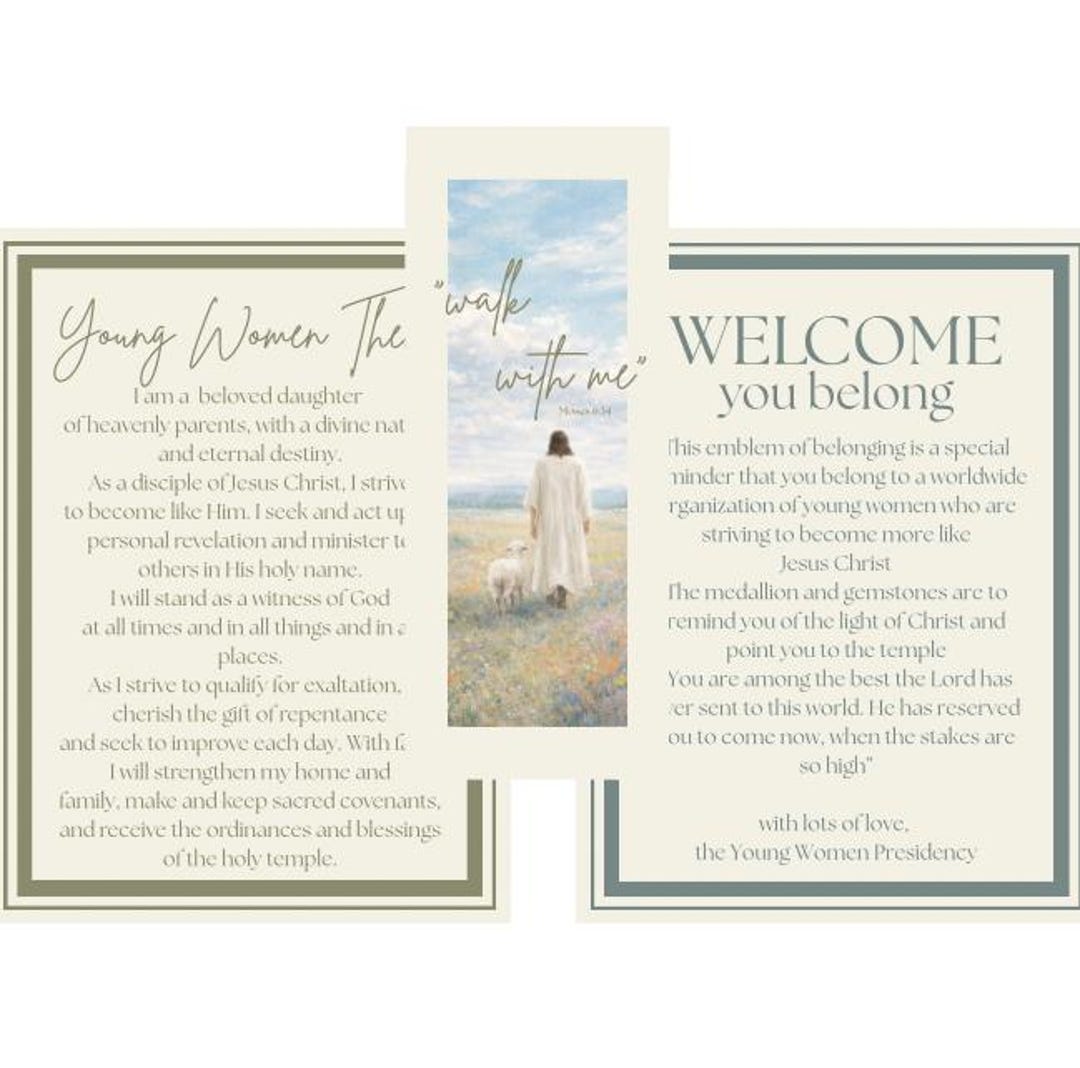 Young Women Theme Bookmark & Handout | LDS Youth | Digital Download - Etsy