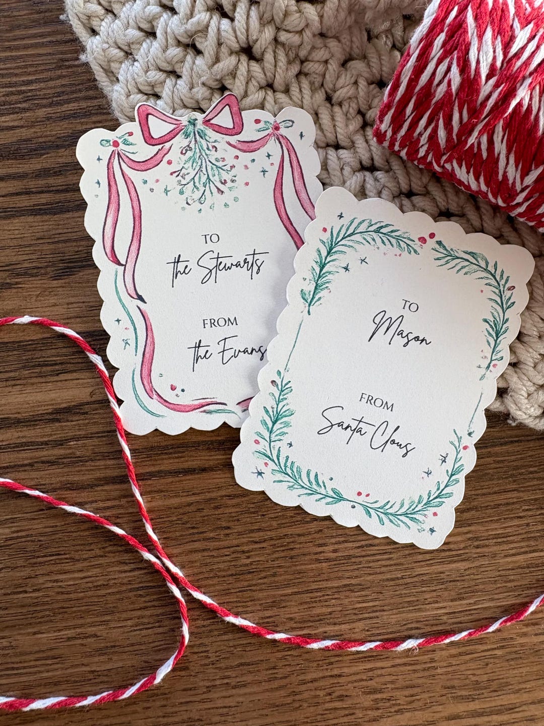 Editable Christmas Gift Tags Template | Printable Canva DIY (instant ...