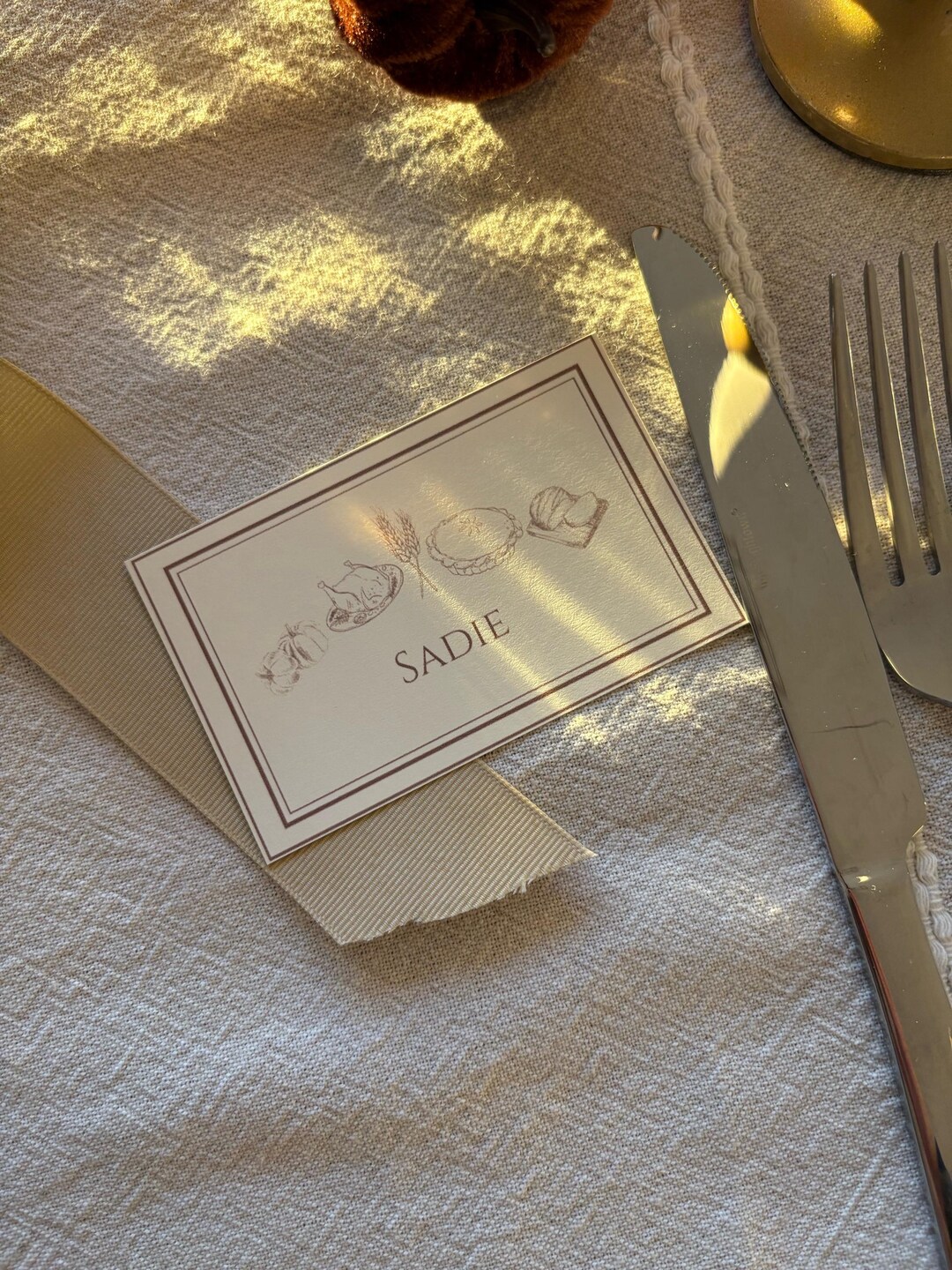 Thanksgiving Place Card Template | Printable Name Tags (canva, Instant ...