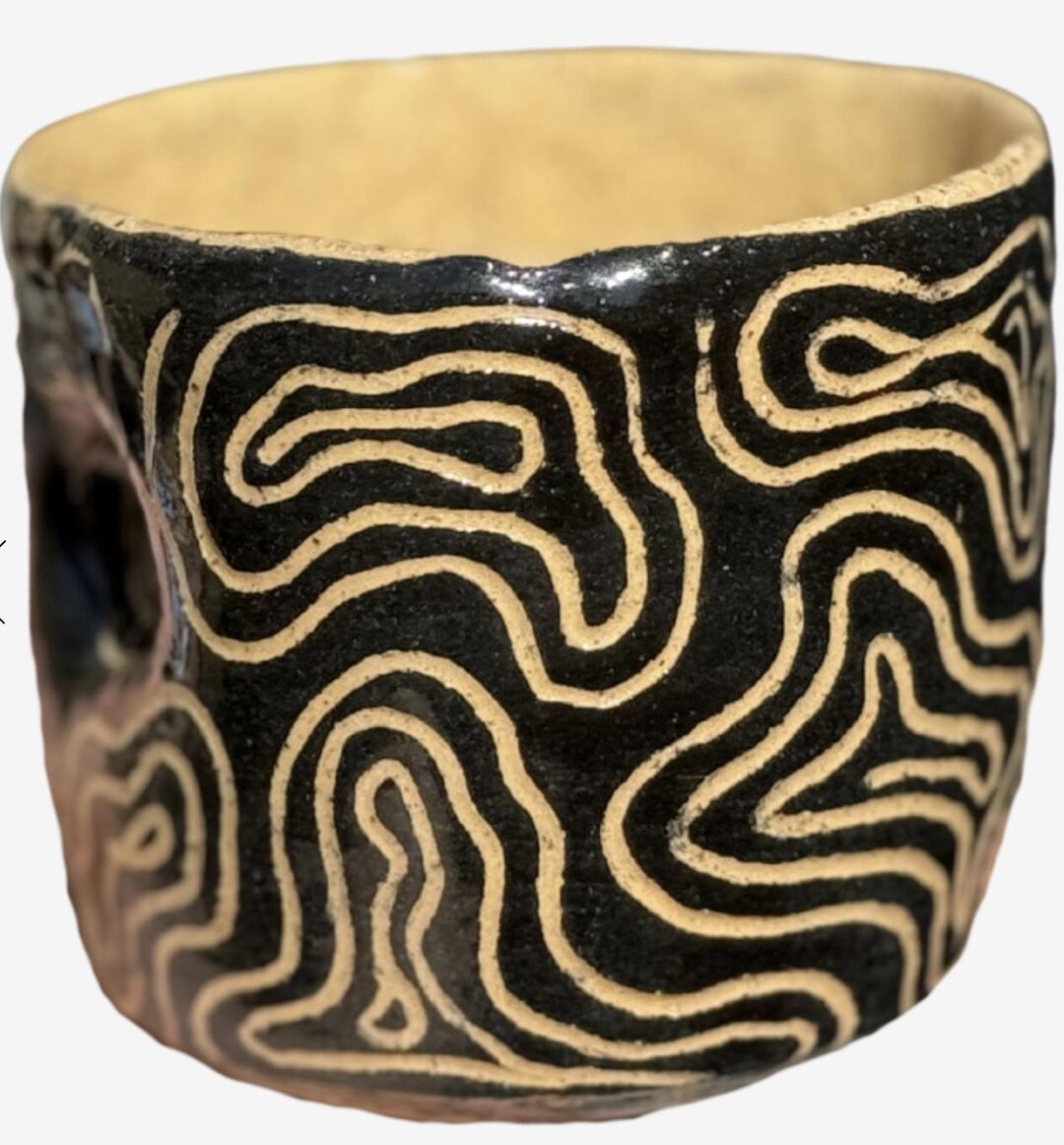 Twilight Zone Squiggly Lines Hand-carved Ceramic Cup - Etsy
