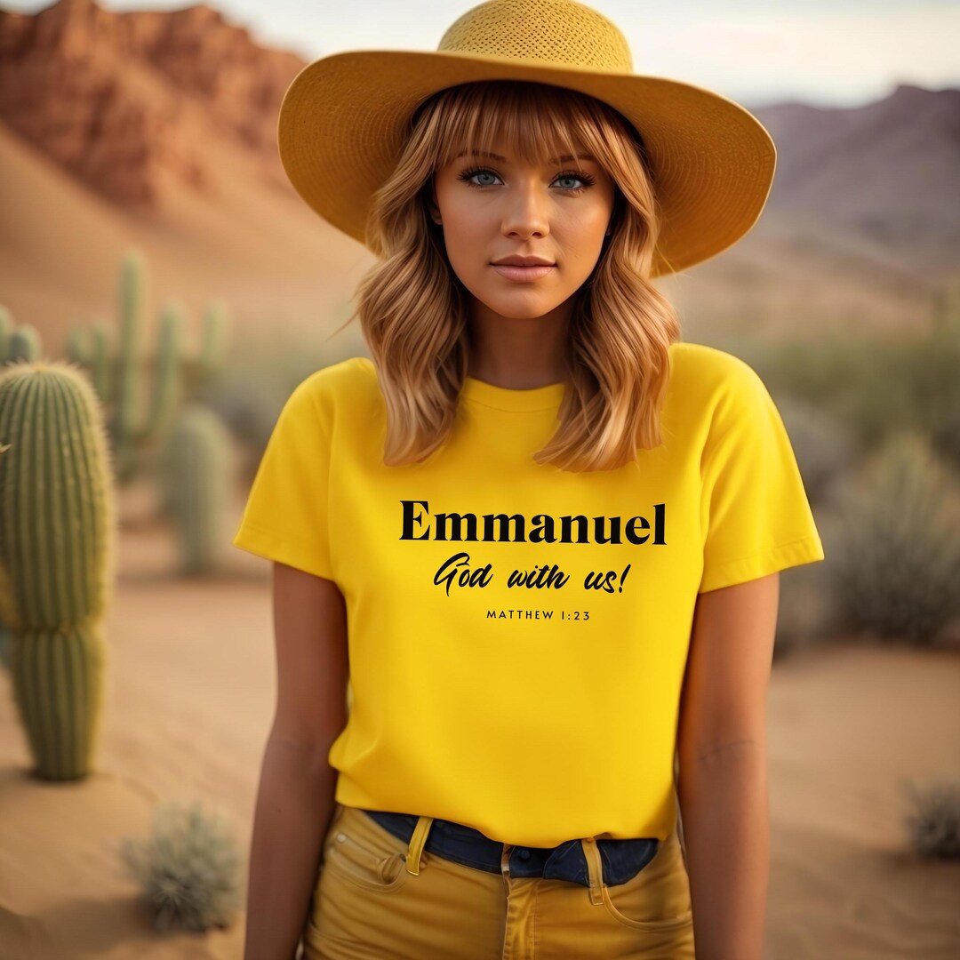 Emmanuel, God With Us! Faithful Bible Script Unisex Softstyle T-shirt ...