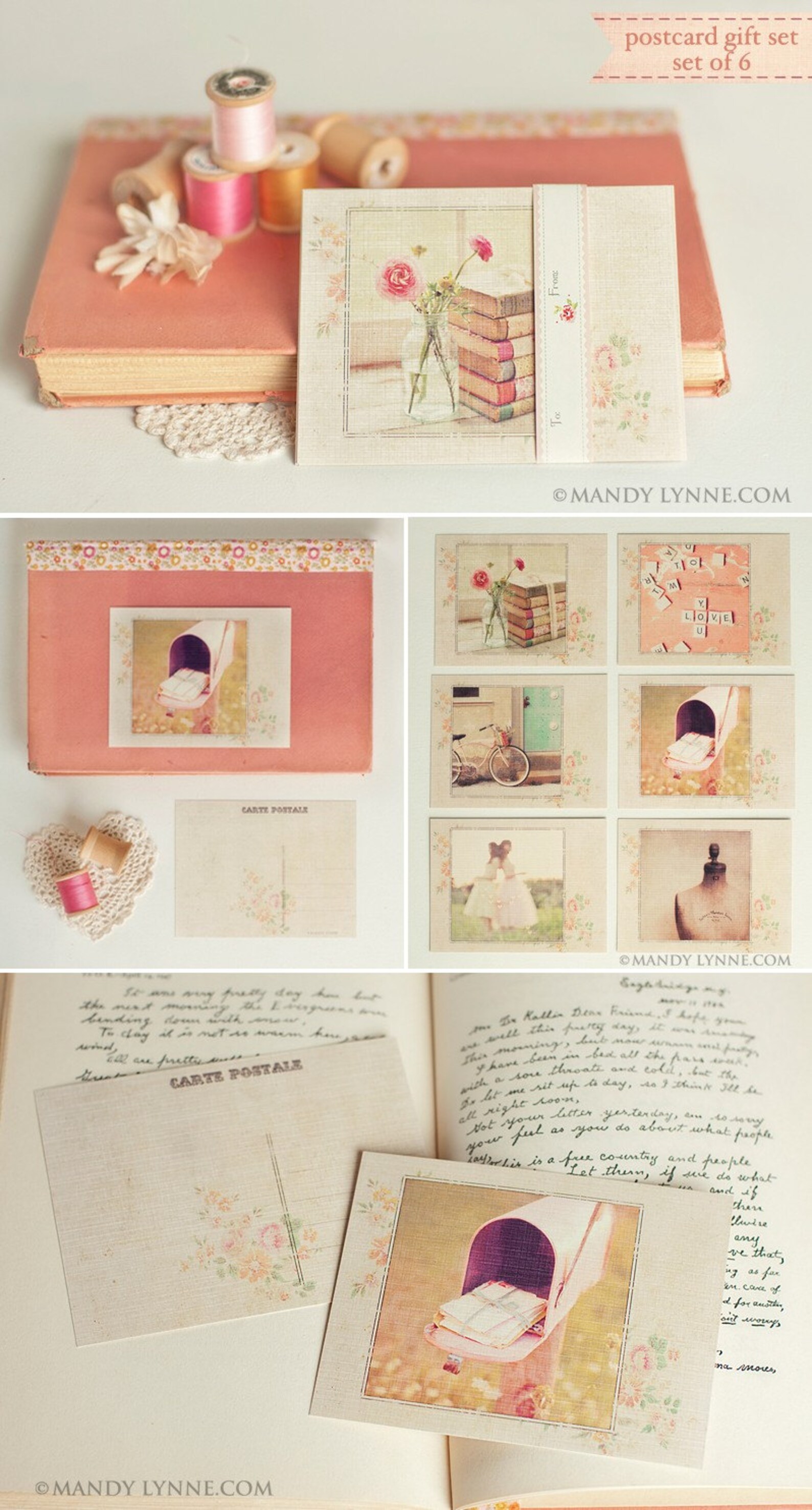 Nostalgia Pink Postcards - Gift Set of 6 - Etsy
