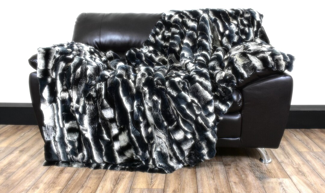 Luxury Real Chinchilla Rex Rabbit Fur Throw Blanket - Etsy