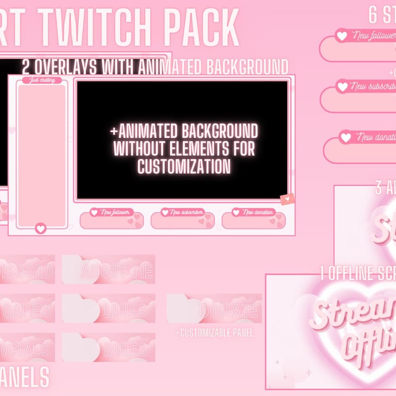 Girly Overlays for Twitch - Etsy