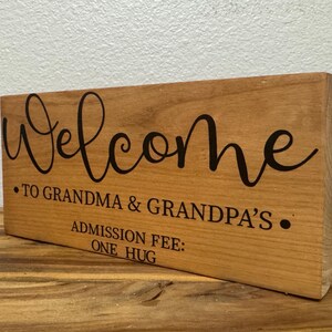 Welcome to Grandma & Grandpas - Wood Sign - Etsy