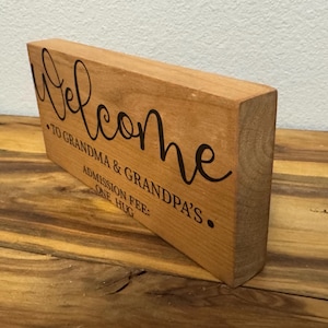Welcome to Grandma & Grandpas - Wood Sign - Etsy