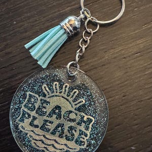 Beach Please Keychain - Etsy