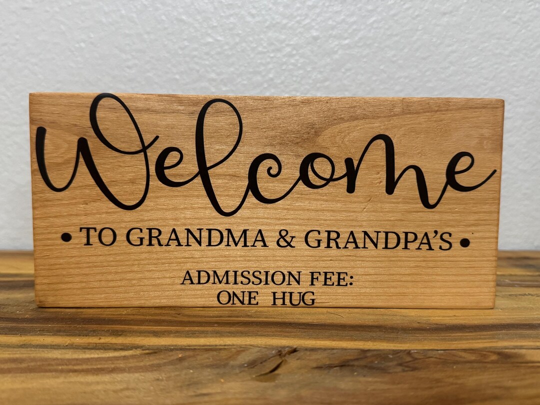 Welcome to Grandma & Grandpas - Wood Sign - Etsy