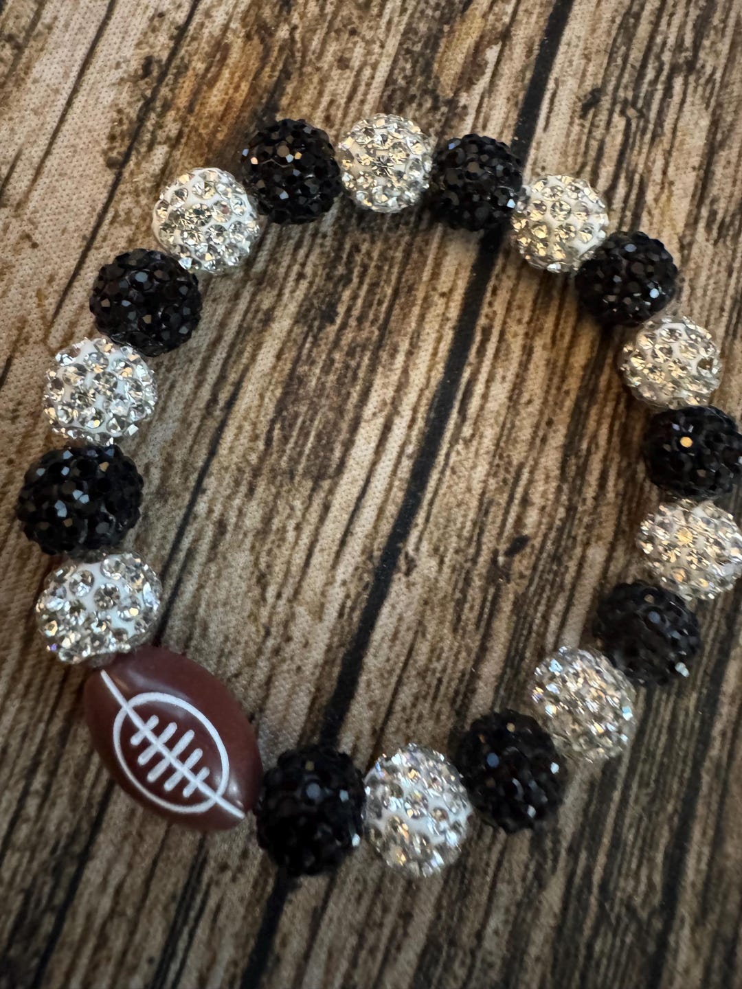 Raiders Bling Bracelet With Football Charm - Mediun - Etsy