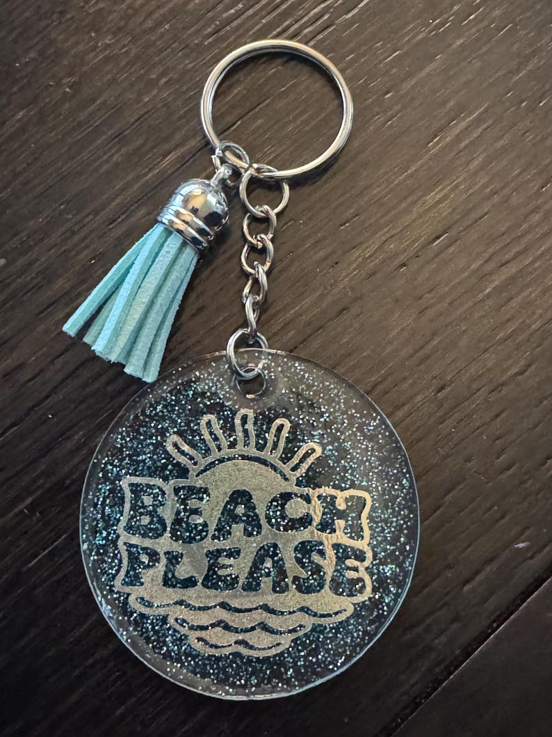Beach Please Keychain - Etsy