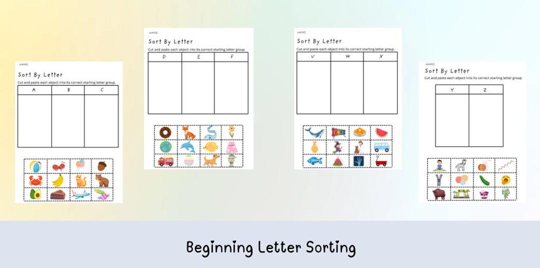 ABC Alphabet Sorting Worksheet: Preschool Phonics Activity (digital ...