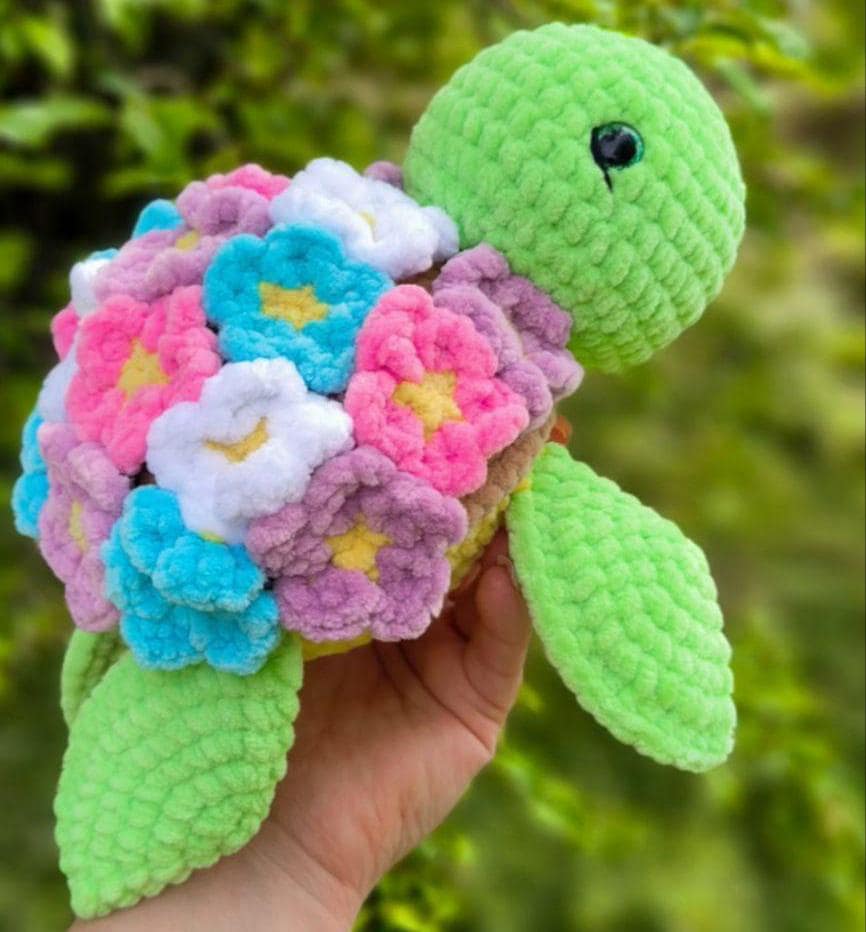 Cute Crochet Turtle Plushie Toy, Amigurumi Soft Stuffed Animal, Unique ...