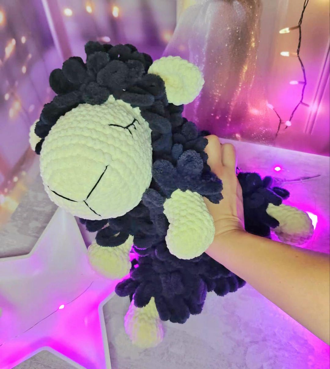 Plush Cuddly Toy Sheep, Girlfriend Crochet Gift, Baby Lamb Date Gift ...