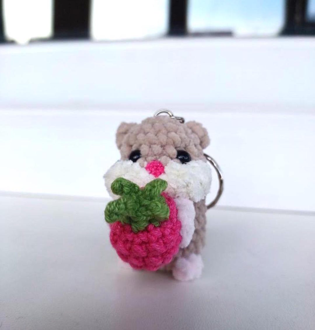 Plush Amigurumi Hamster Matching Magnetic Keychains, Crochet Animal ...