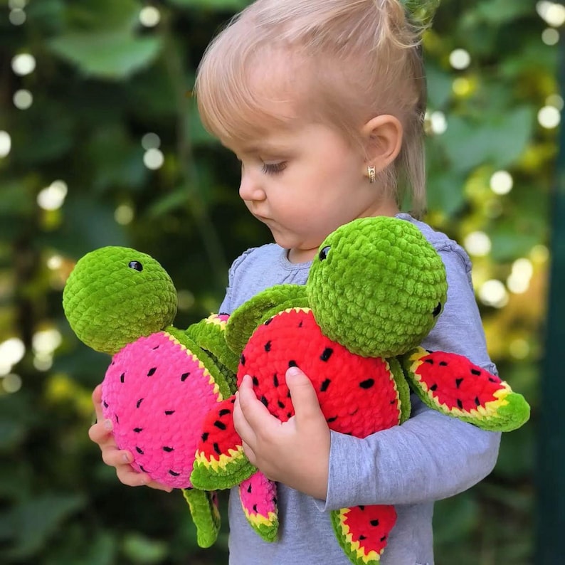 Cute Crochet Turtle Plushie Toy, Amigurumi Soft Stuffed Animal, Unique ...