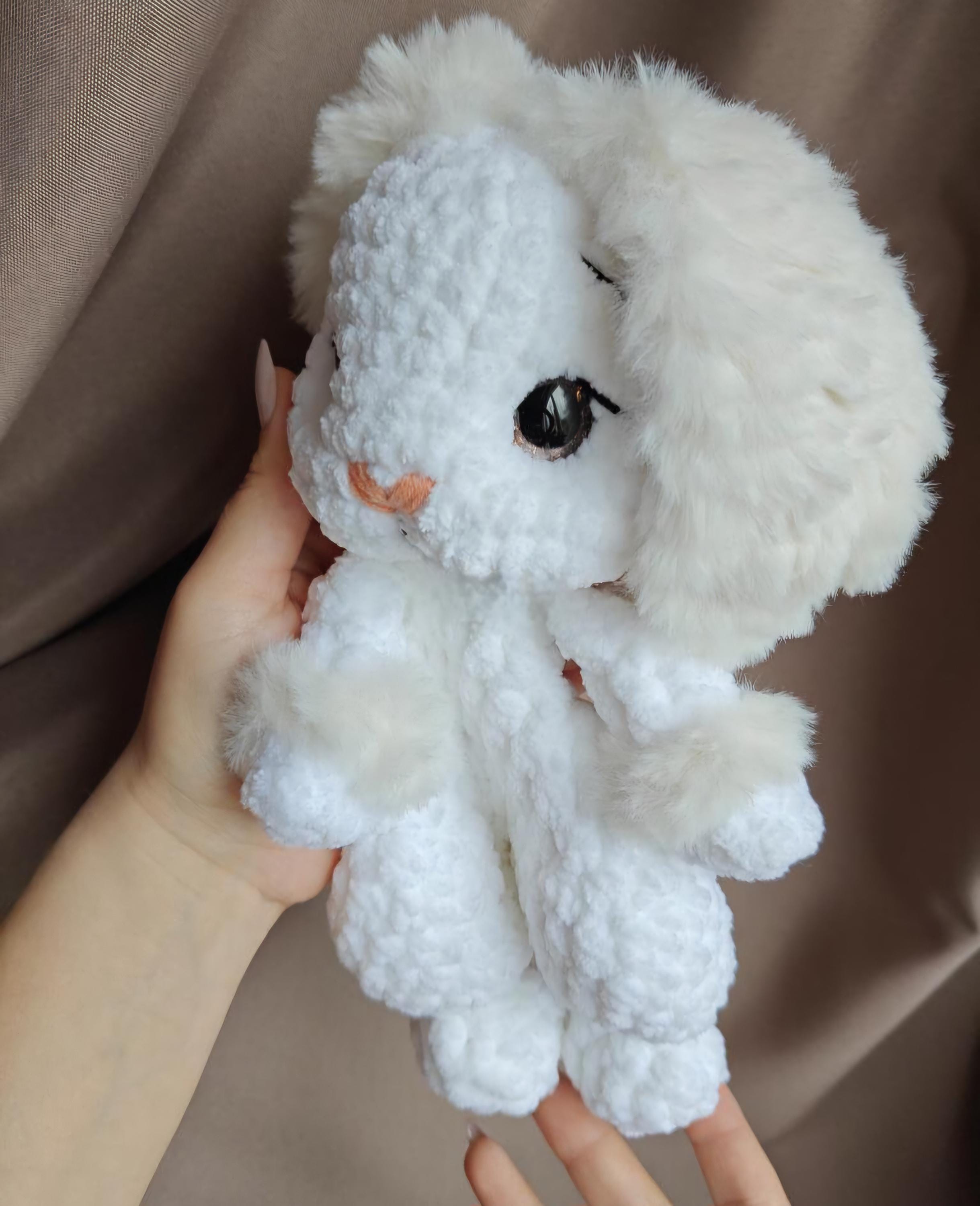 Cuddly Plush Bunny With Fluffy Ears, Fluffy Bunny Toy, Amigurumi Rabbit ...