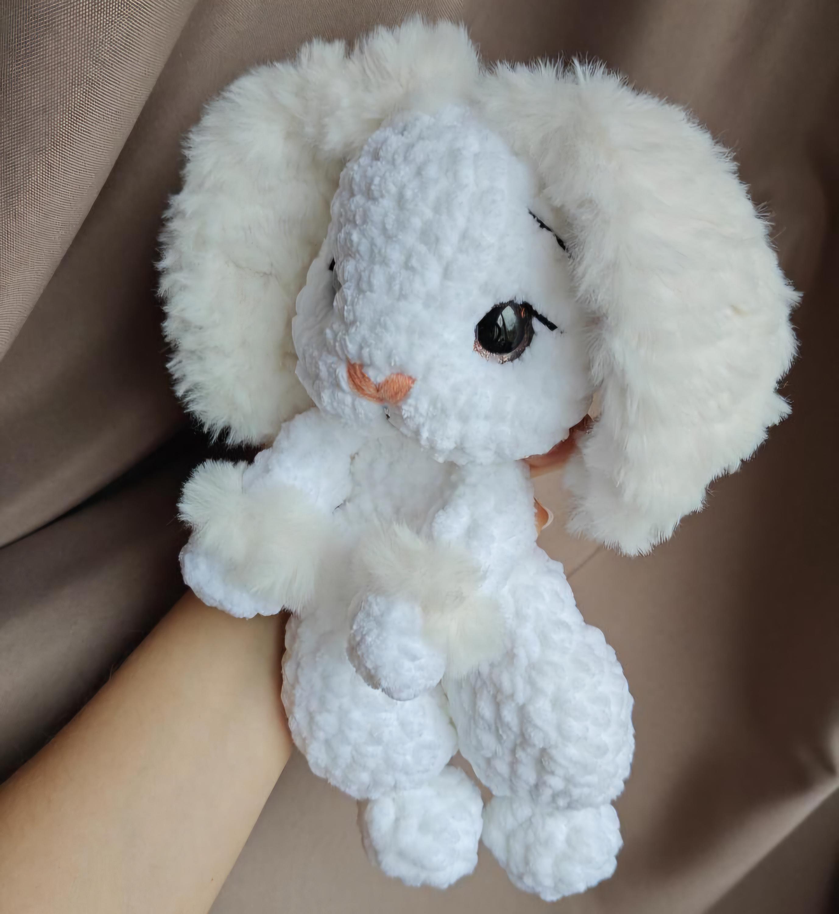Cuddly Plush Bunny With Fluffy Ears, Fluffy Bunny Toy, Amigurumi Rabbit ...