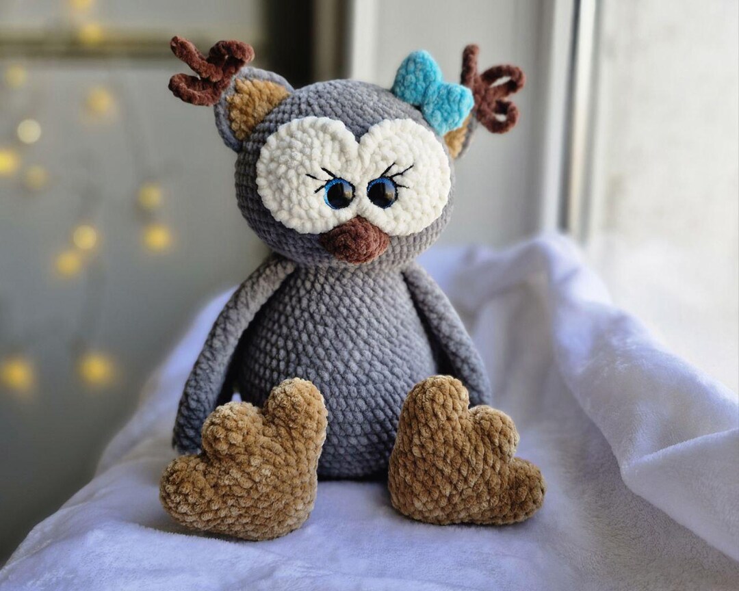 Unique Custom Plush Owl Toy, Cute Crochet Bird Plush, Baby Gift Idea ...