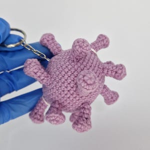 Crochet Virus Keychain, Hospital Staff Gift Keychain, Crochet Funny ...