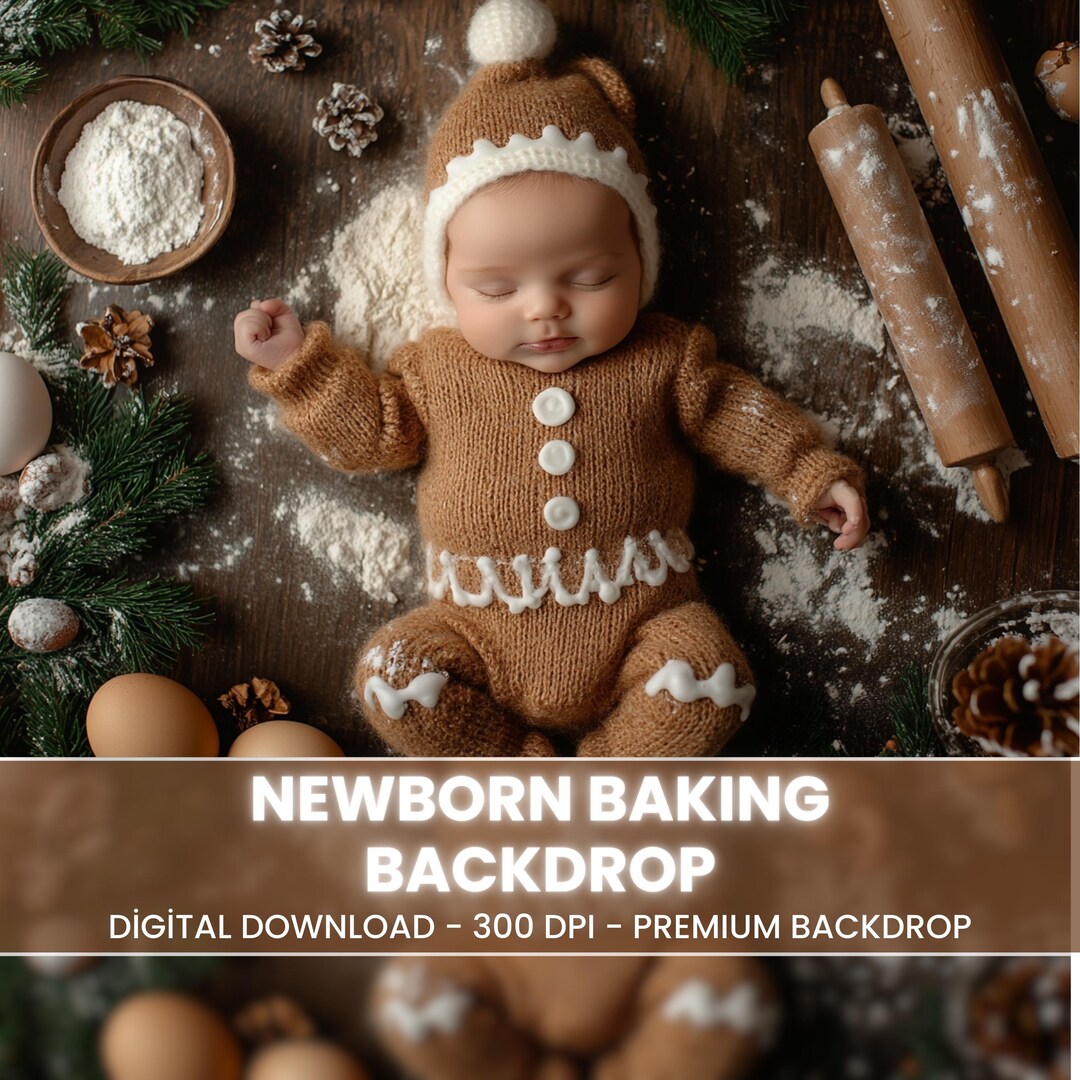 Newborn Baking Digital Backdrop Professional Photography Prop Cute ...