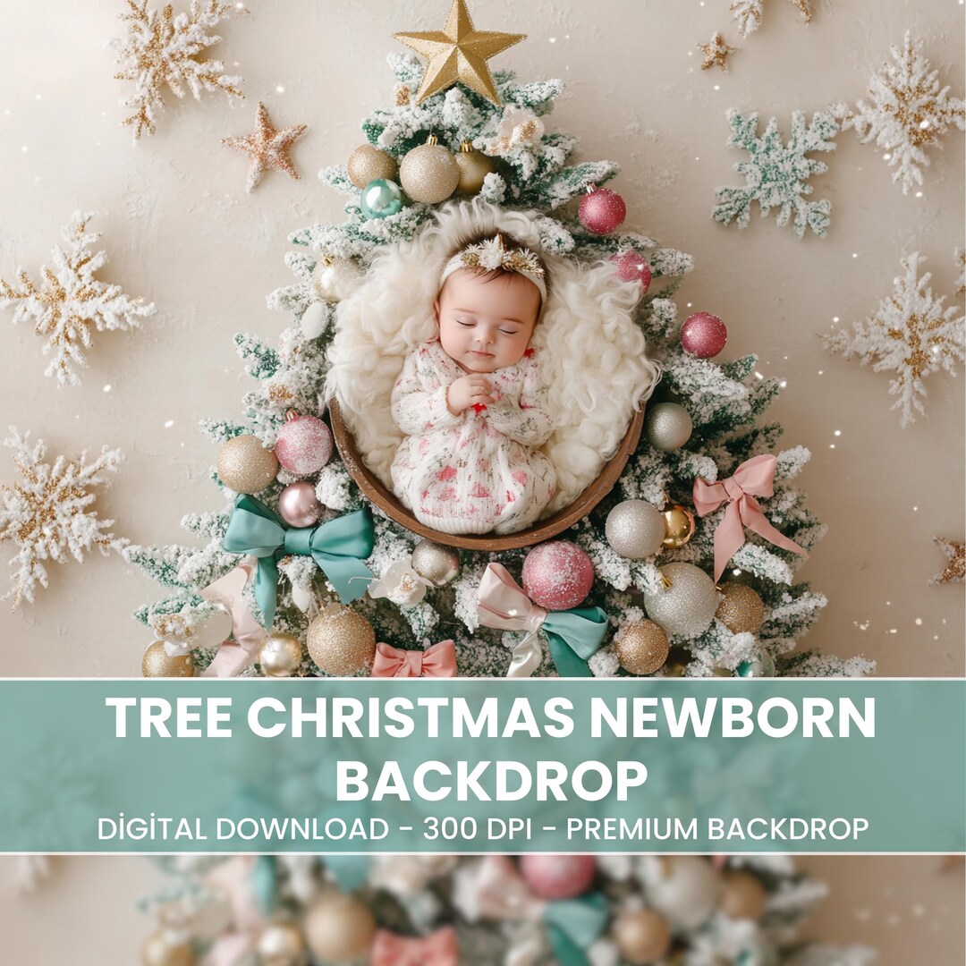 Tree Christmas Newborn Backdrop Holiday Photography Prop Baby ...