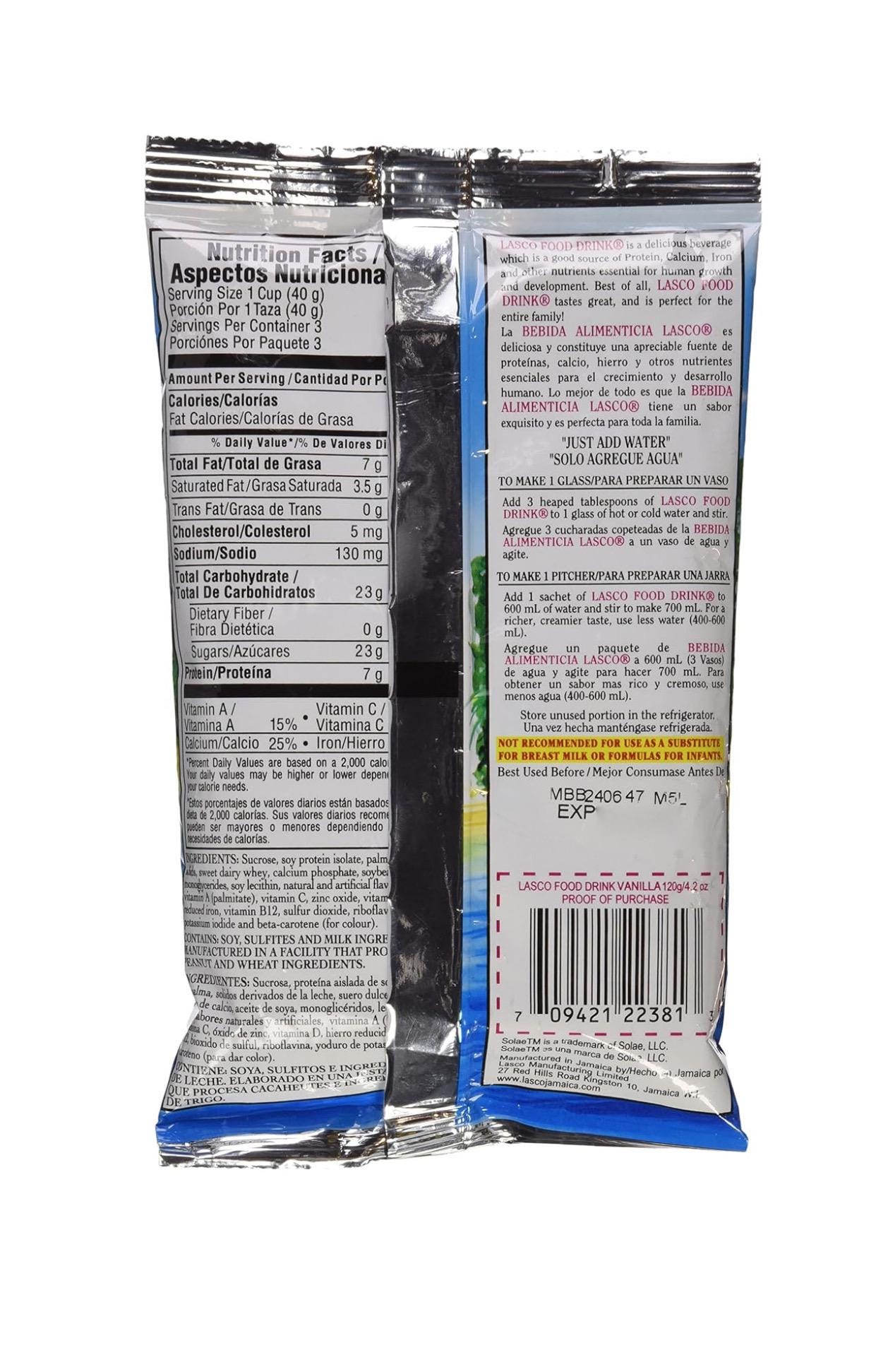 Lasco Food Drink (vanilla) 3x 120g 4.2oz - Etsy