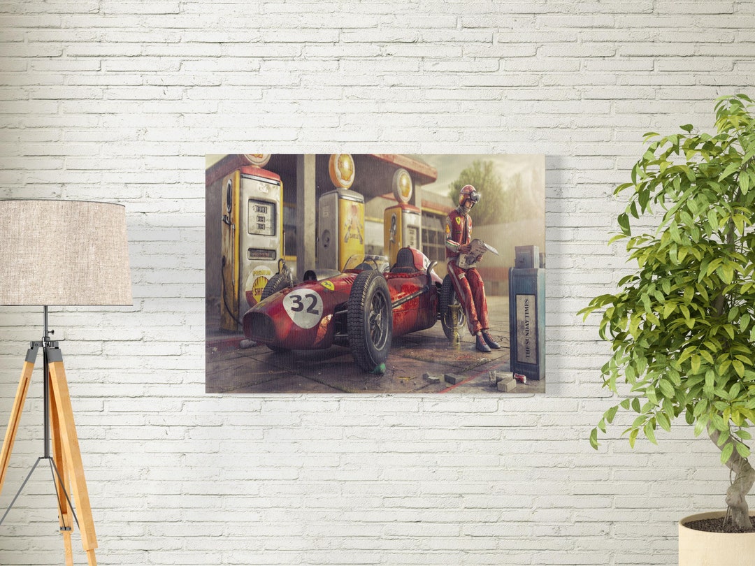 Legend Ferrari Racing Car Canvas Wall Art,formula 1 Canvas Art,vintage ...