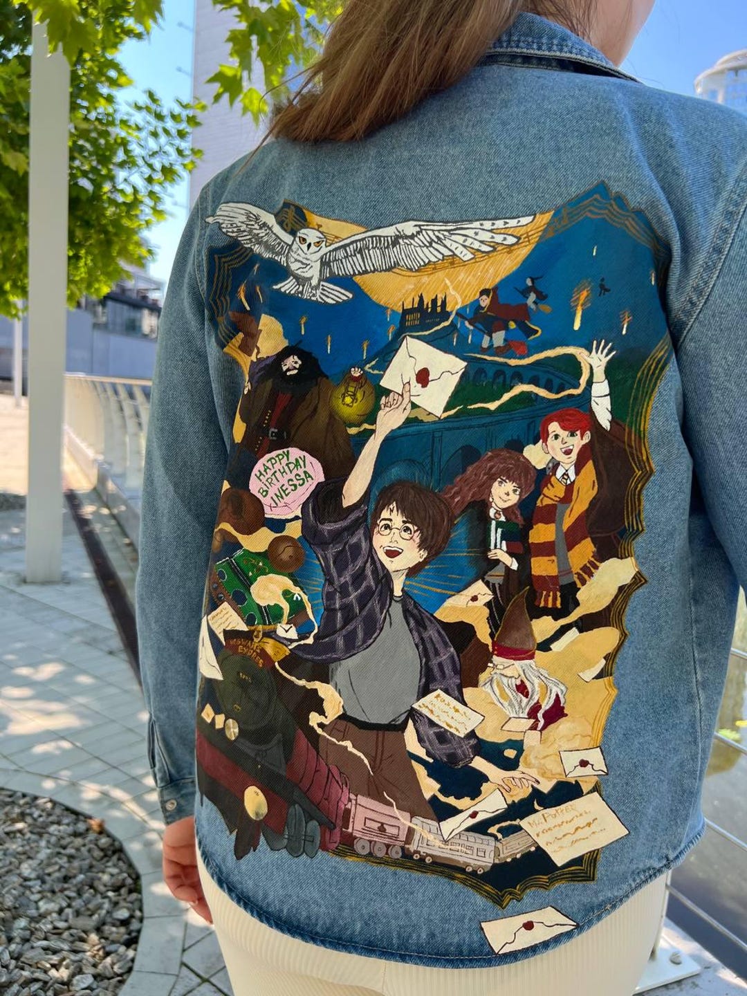 Hand-painted Jacket Harry Potter, Custom Hand-painted Cloth, Unique ...