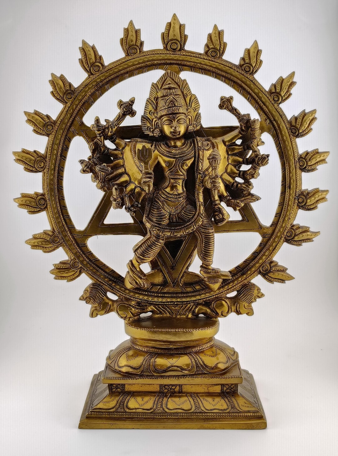 Brass Sudarshana Chakra Statue 34 Cm, Lord Vishnu Krishna Narayana ...
